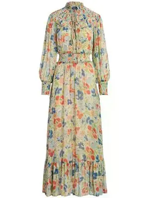 Polo Ralph Lauren Floral-print Georgette Maxi Dress - Neutrals