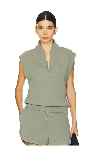 Varley Loretta Half Zip Sweatshirt - Sage