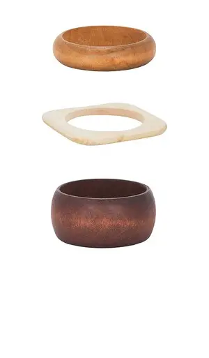 EPIFENE Set Of 3 Wooden Bangles