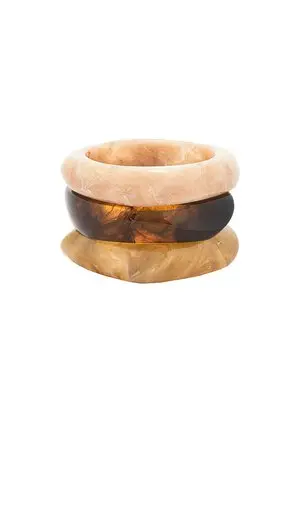 EPIFENE Resin Bangles Set Of 3 - Brown