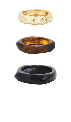 EPIFENE Resin And Gold-tone Bangle Set Of 3