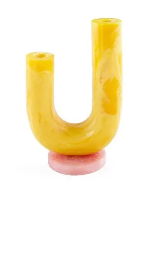 Jonathan Adler Mustique Double Tube Vase - Yellow