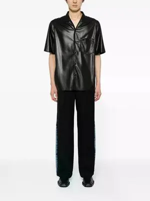 Ahluwalia Panelled Pleat Detail Straight Leg Trousers - Black