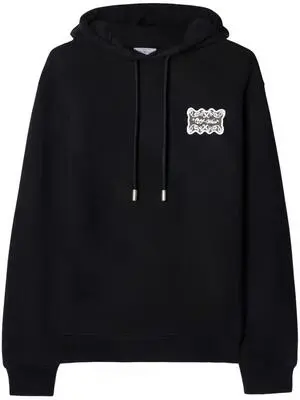 Off-White Lace Logo Appliqué Cotton Hoodie