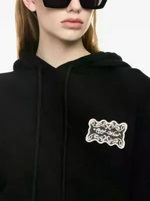 Off-White Lace Logo Appliqué Cotton Hoodie