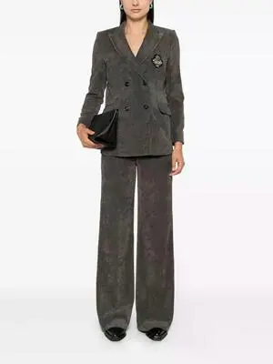 ERMANNO FIRENZE Logo Patch Palazzo Pants - Grey