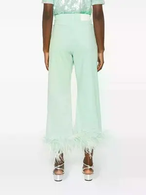 P.a.r.o.s.h Feather-trimmed Straight-leg Jeans