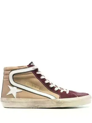 GOLDEN GOOSE Slide Logo-patch High Top Sneakers - Neutrals