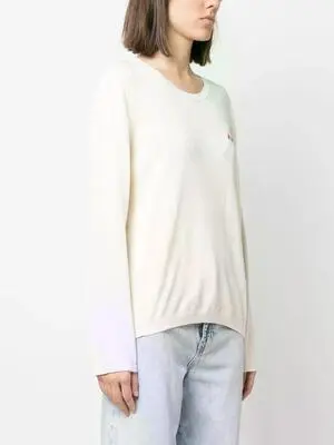 A.p.c. Logo Embroidered Cotton Jumper - Neutrals