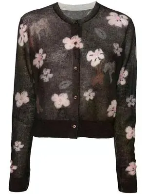 JNBY Floral Jacquard Button-up Cardigan - Brown