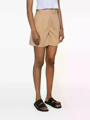 Herno Pleated Belted Shorts - Brown