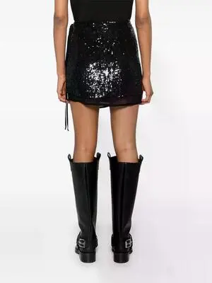 P.a.r.o.s.h Sequinned Wrap Mini Skirt