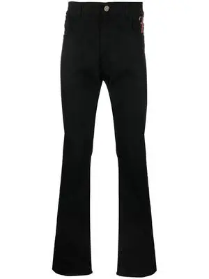 BILLIONAIRE Embroidered Logo Slim-fit Jeans - Black