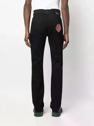 BILLIONAIRE Embroidered Logo Slim-fit Jeans