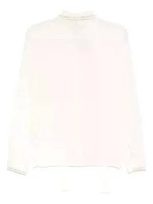 Elie Saab Stud-embellished Silk Shirt - White