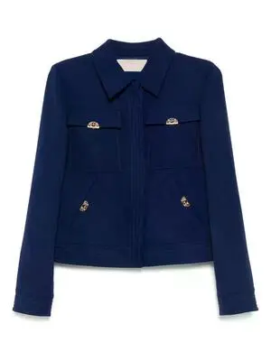 Elie Saab Crepe Jacket - Blue