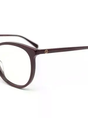 Gucci Round Frame Optical Glasses - Brown