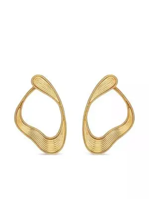 Fernando Jorge 18k Yellow Stream Lines Loop Earrings - Gold