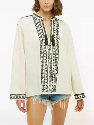 Alanui Embroidered Tassel Detail Shirt