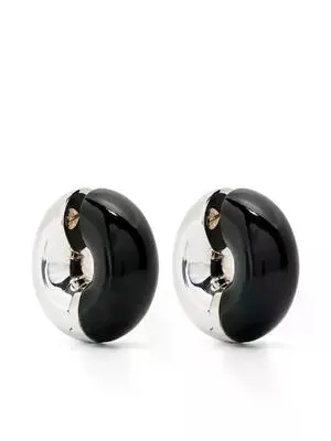 UNCOMMON MATTERS Uncommon Matters Status Two-Tone Hoop Earrings Silver