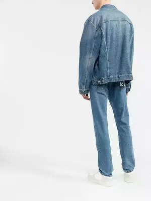 Off-White Logo-print Straight-leg Jeans