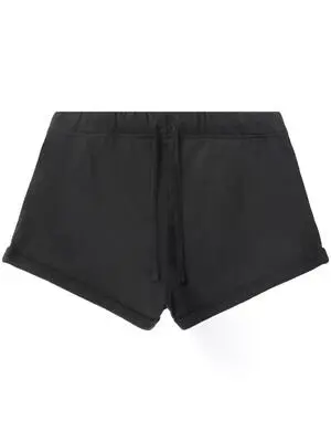 IRO PARIS Organic Cotton Mini Shorts With Embroidered Logo - Black