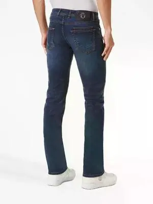 BILLIONAIRE Logo Patch Straight-leg Jeans - Blue