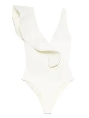Johanna Ortiz Ruffled Swimsuit - Neutrals