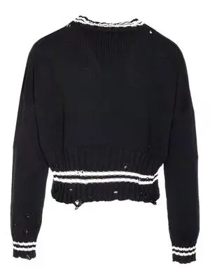 Marni Distressed Knit Jumper With Embroidered Logo