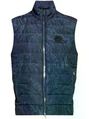 Etro Paisley-print Padded Waistcoat - Blue