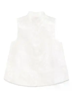 Shiatzy Chen Mandarin-collar Jacquard Vest - White