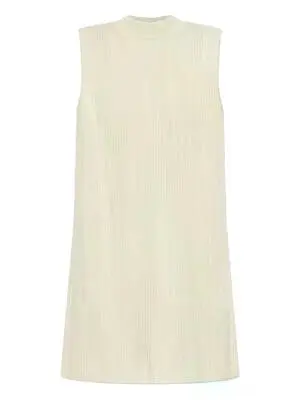 JIL SANDER Ribbed Sleeveless Mock Neck Sweater
