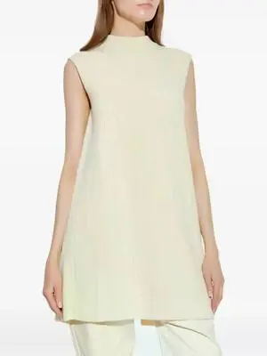 JIL SANDER Ribbed Sleeveless Mock Neck Sweater