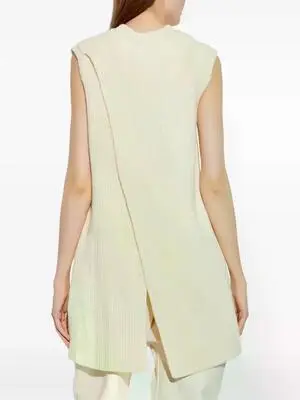 JIL SANDER Ribbed Sleeveless Mock Neck Sweater