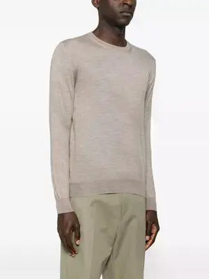 Fedeli Fine-knit Crew Neck Sweater - Neutrals
