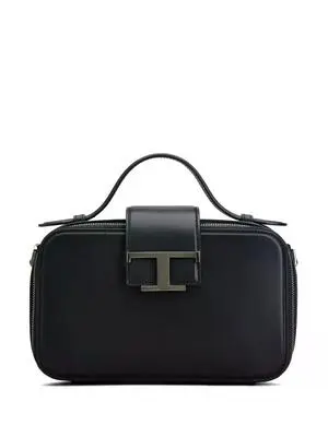 TOD'S T-plaque Leather Camera Bag - Black