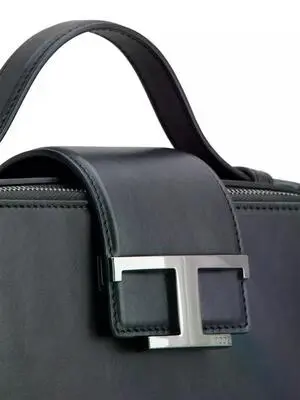 TOD'S T-plaque Leather Camera Bag - Black