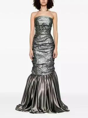 ALMAZ Strapless Mermaid Gown With Tiered Skirt