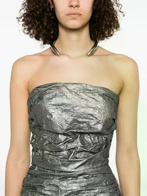 ALMAZ Strapless Mermaid Gown With Tiered Skirt