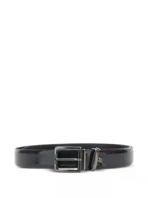 CARLO PIGNATELLI Leather Belt With Engraved Logo - Blue