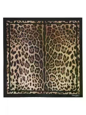 Dolce & Gabbana Leopard-print Silk Scarf - Black