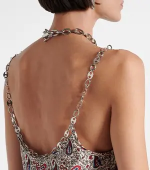 Rabanne Chain-detail Paisley Satin Camisole