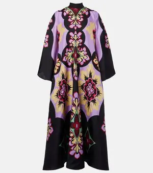 La DoubleJ Palazzo Placee Silk Twill Maxi Dress - Multicoloured
