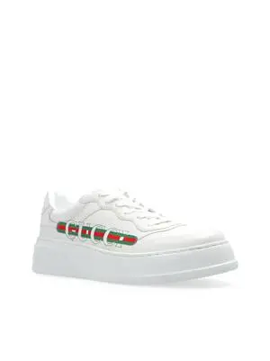 Gucci Faux Leather Panelled Logo Sneakers