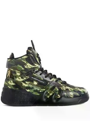 GIUSEPPE ZANOTTI Camouflage High-top Sneakers - Green
