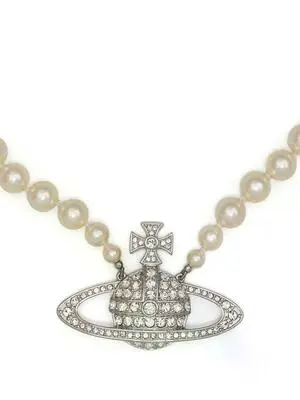 VIVIENNE WESTWOOD Pearl Orb-charm Necklace - Silver