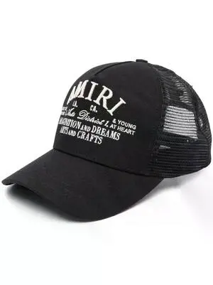 Amiri Logo Embroidered Cotton Cap - Black