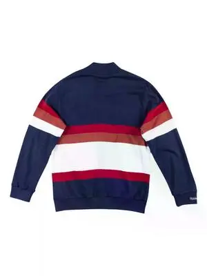 Mitchell & Ness X Mlb Boston Red Sox Striped Zip-up Sweatshirt - Blue