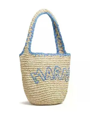 Marni Crochet-embroidered Shoulder Bag - Neutrals