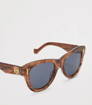 Loewe Vintage Screen Round Frame Sunglasses - Brown